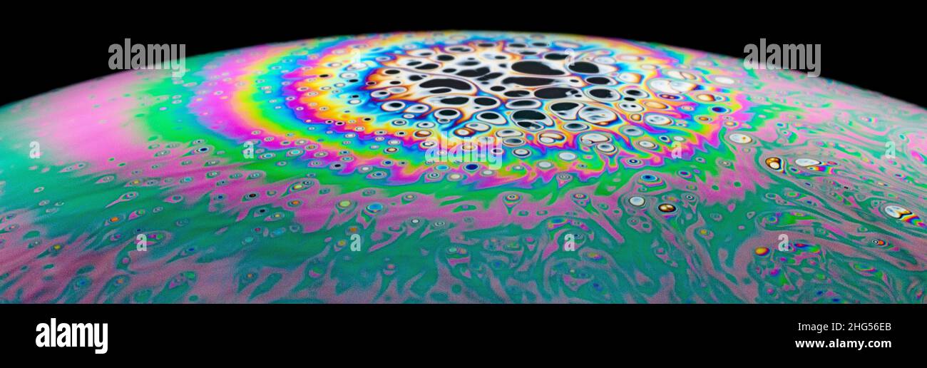Light Refracting on Bubble Film Surface Stock Photo - Alamy