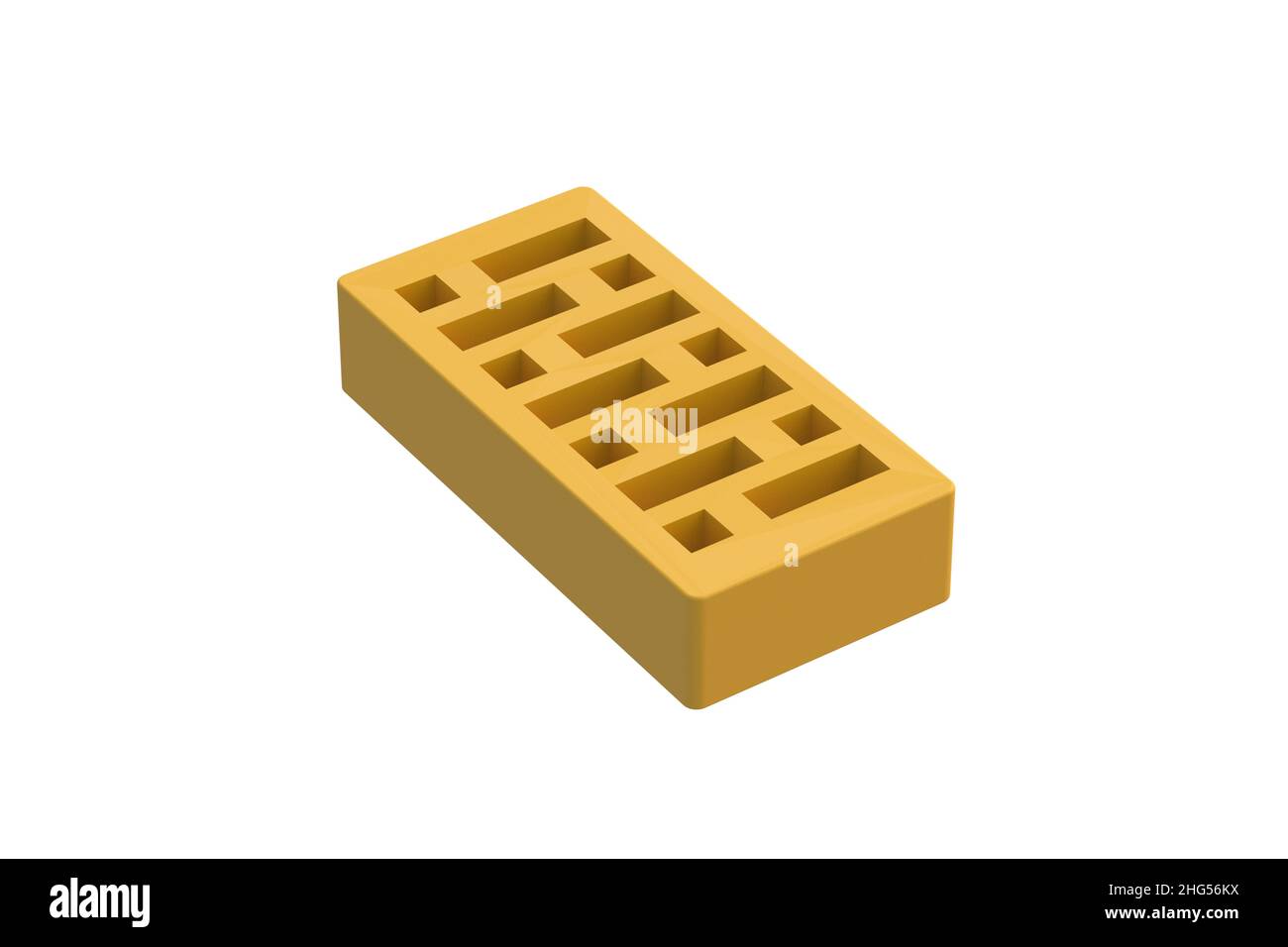 Perforated clay bricks isolated on white background. 3d render Stock ...