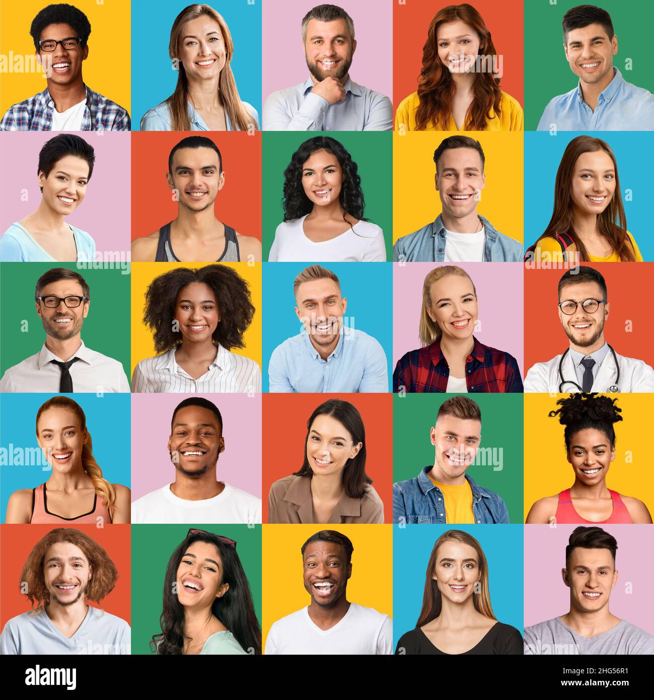 Happy Faces Of People Collage