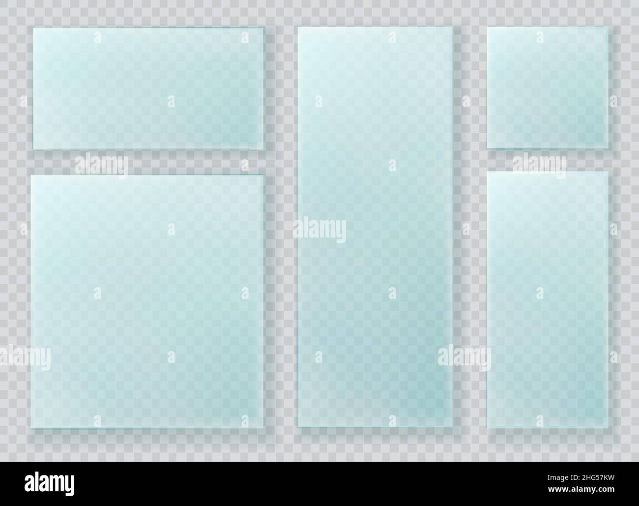 Glass plates set, matte realistic glass banners collection isolated on ...