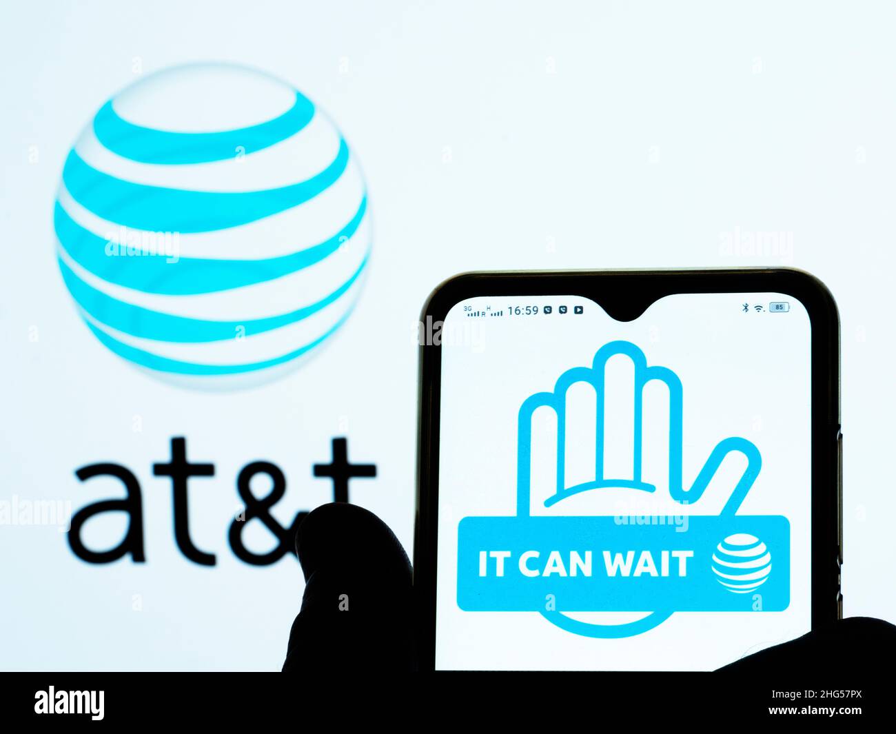 In this photo illustration, the It can wait logo is seen displayed on a ...