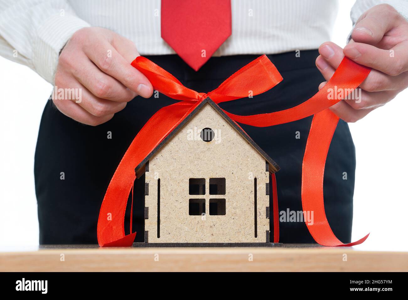 House model red ribbon hi-res stock photography and images - Alamy