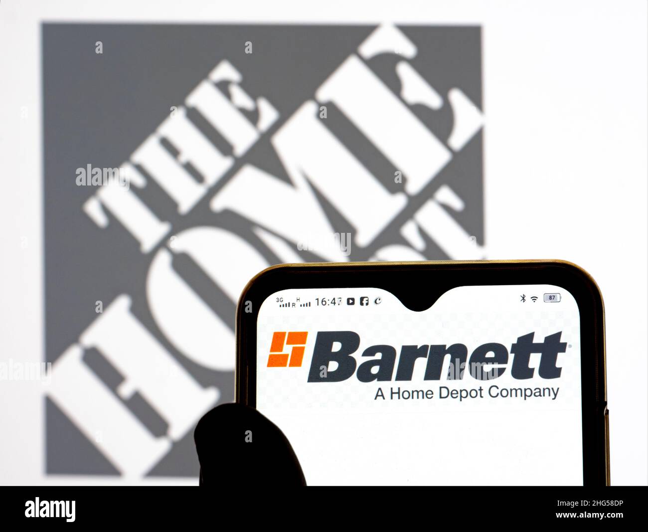In this photo illustration, the Barnett logo is seen displayed on a ...