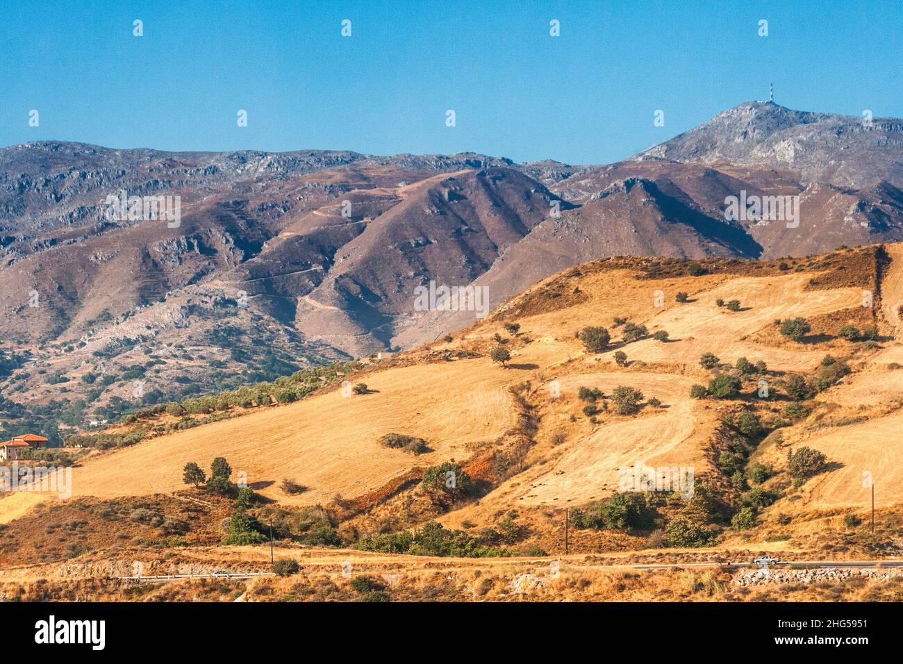 Mountainous countryside in the island of Crete, Greece, Europe Stock ...