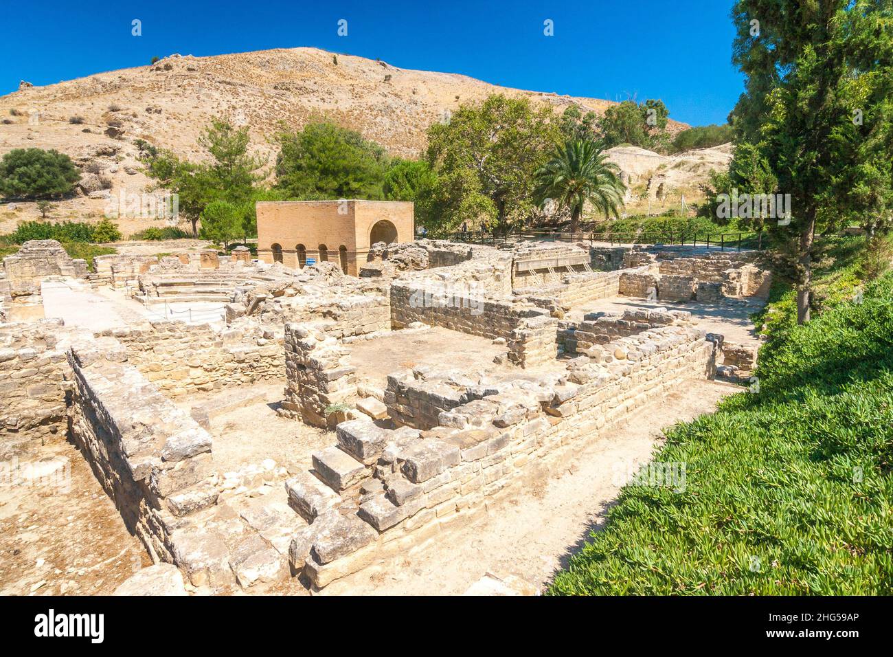 Gortyn archaeological site on island of Crete, Greece, Europe Stock ...