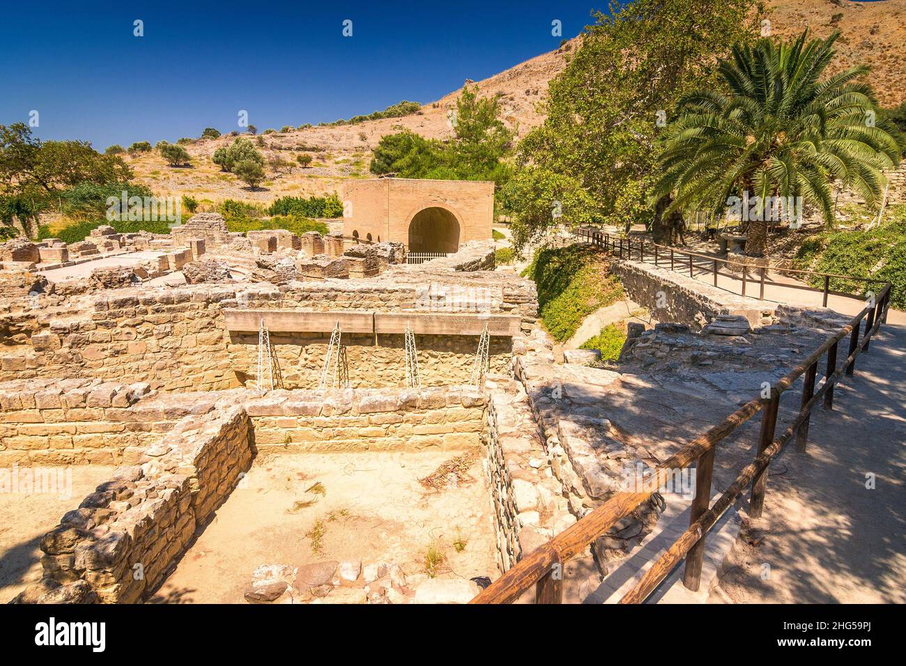 Gortyn archaeological site on island of Crete, Greece, Europe Stock ...