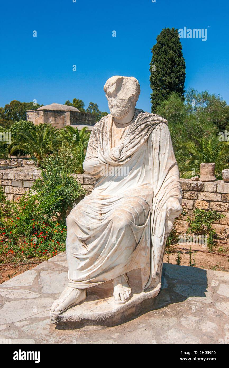 The Roman statue of Gortys, archaeological site on island of Crete ...