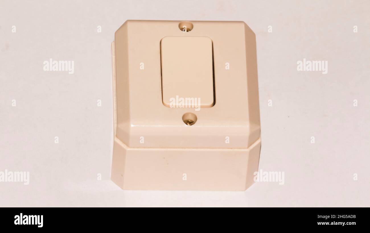 Electric switch isolated on white background Stock Photo - Alamy