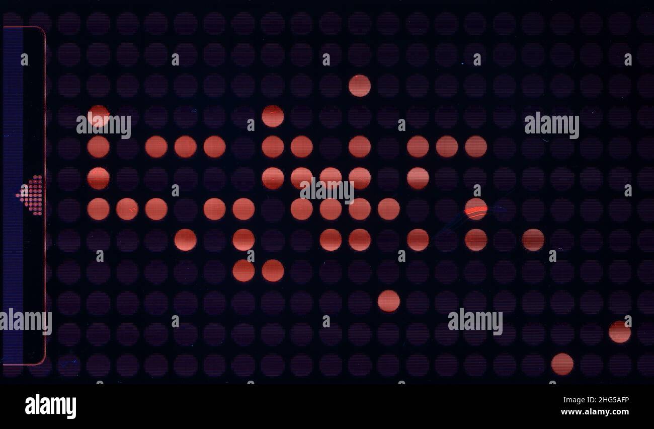 Red LED digital font or characters on black background, Digital text ...