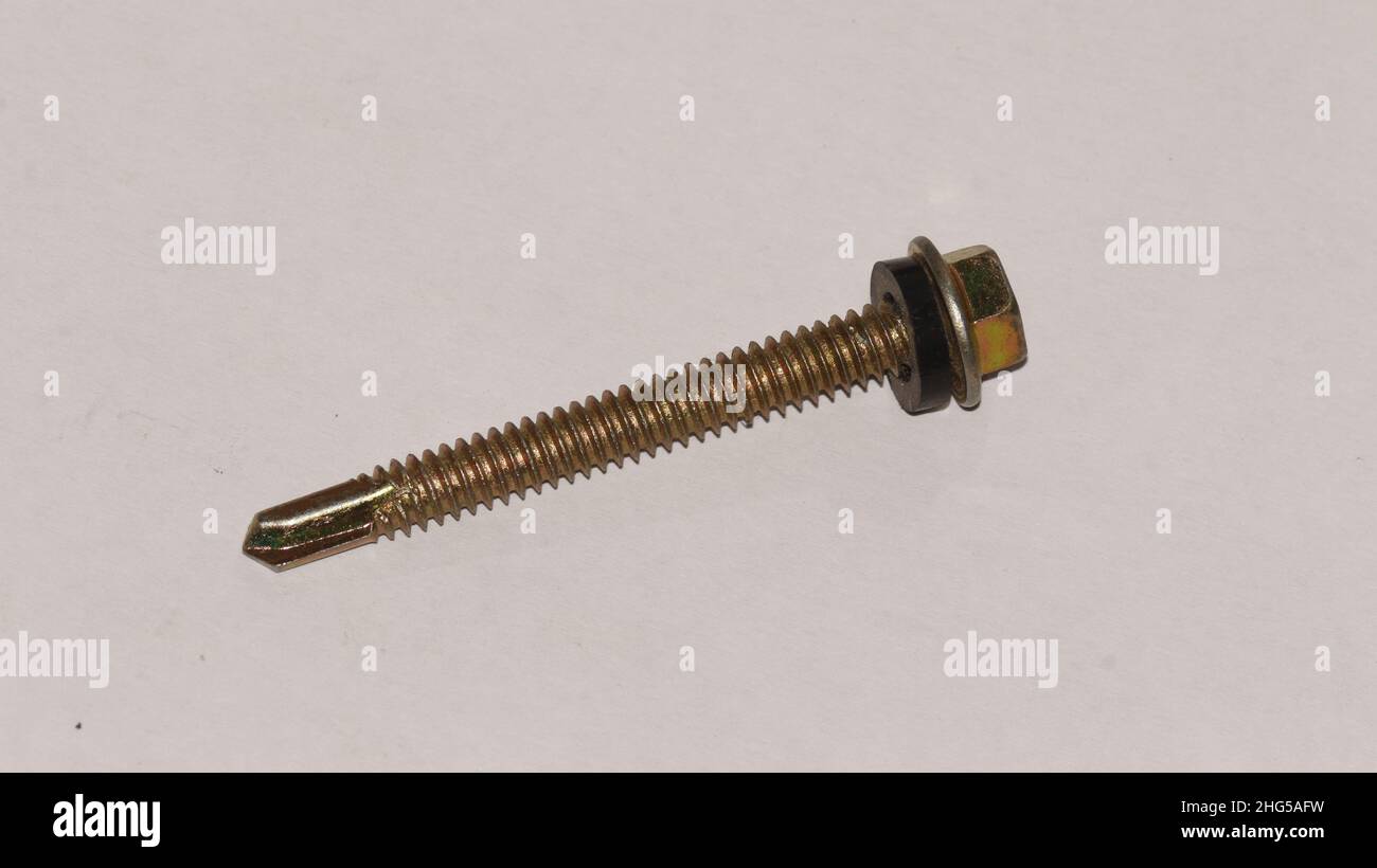 Roof bolts isolated on white background Stock Photo - Alamy