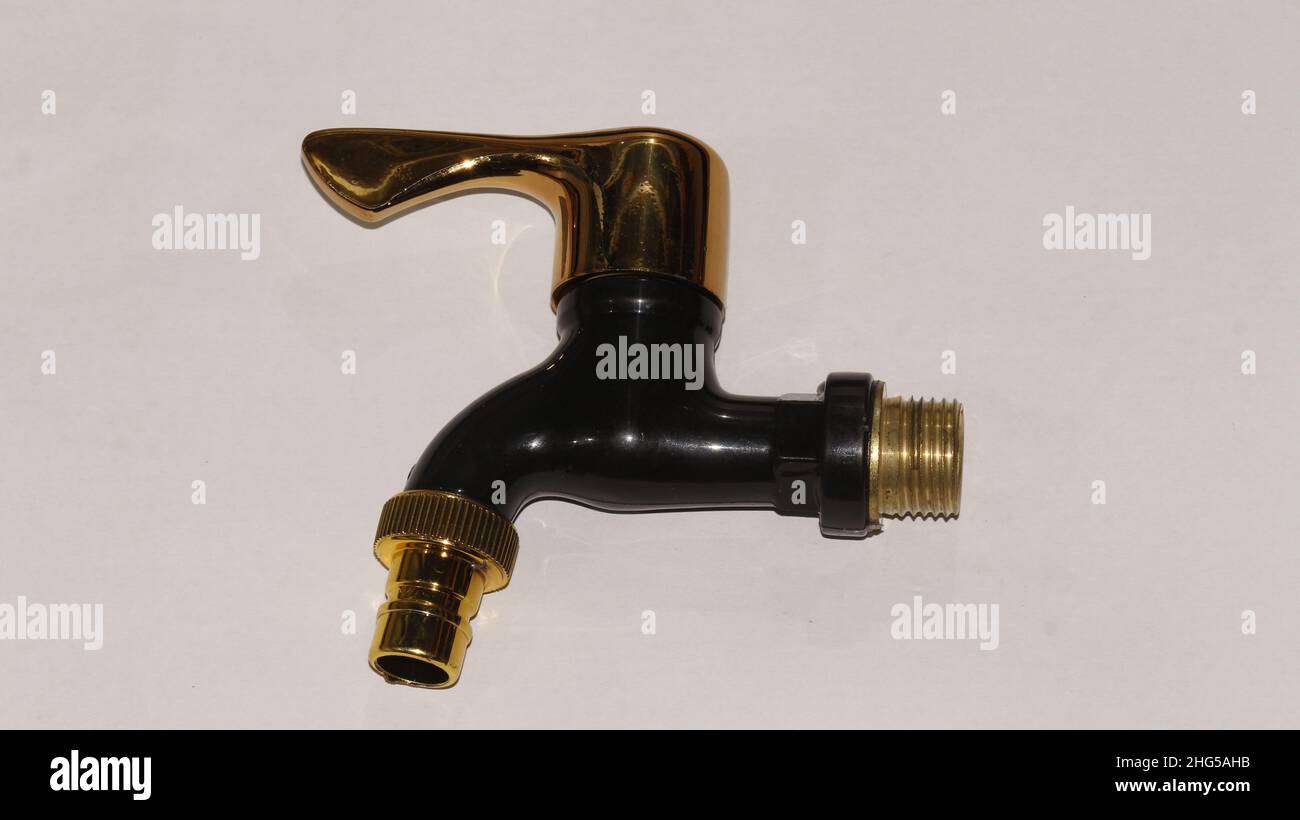 Water faucet isolated on a white background. Usually used in the ...