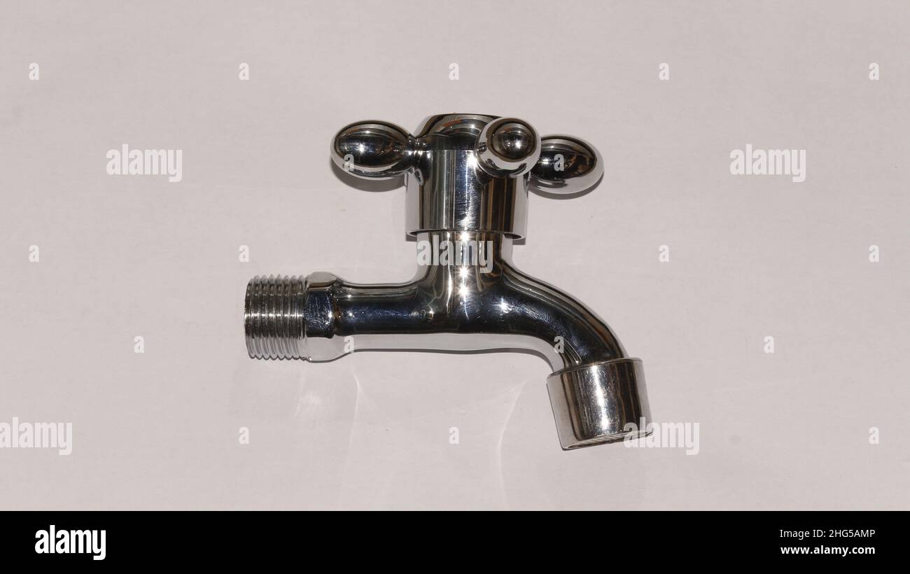 Water faucet isolated on a white background. Usually used in the ...