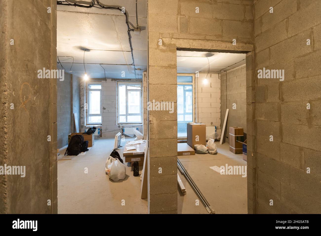 Interior of apartment during on the renovation and construction Stock ...