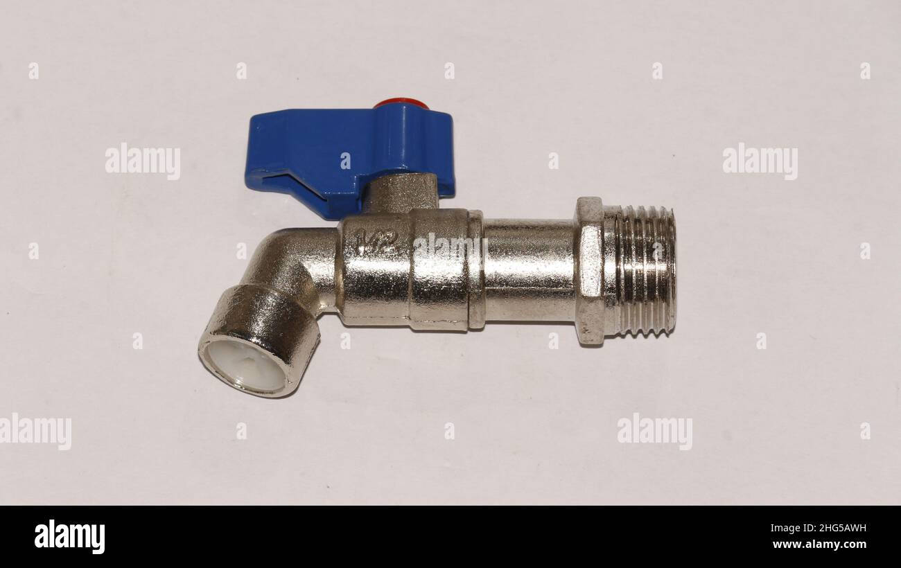 Water faucet isolated on a white background. Usually used in the ...