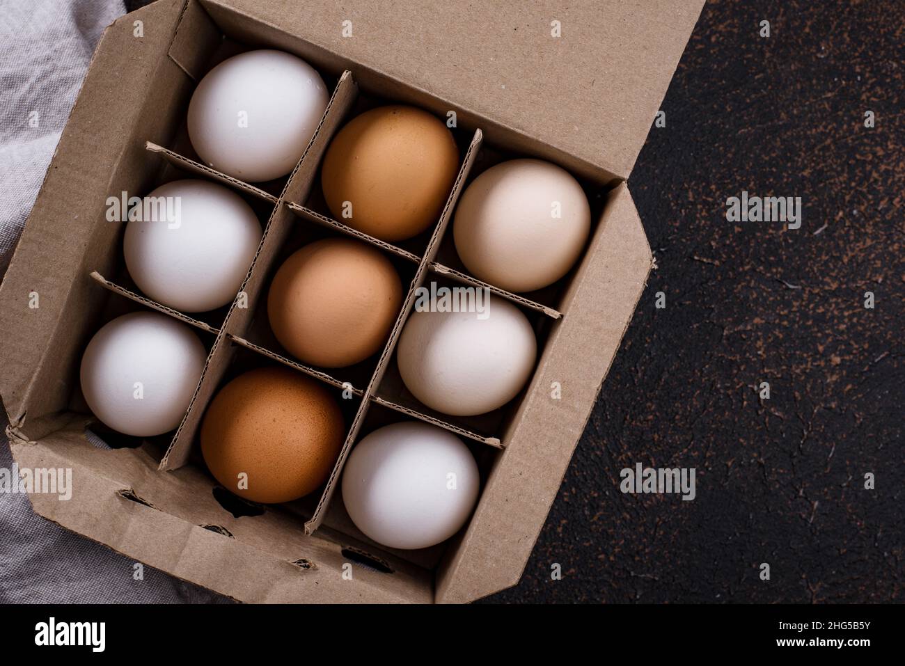 Chicken eggs gradient from light to dark Stock Photo - Alamy