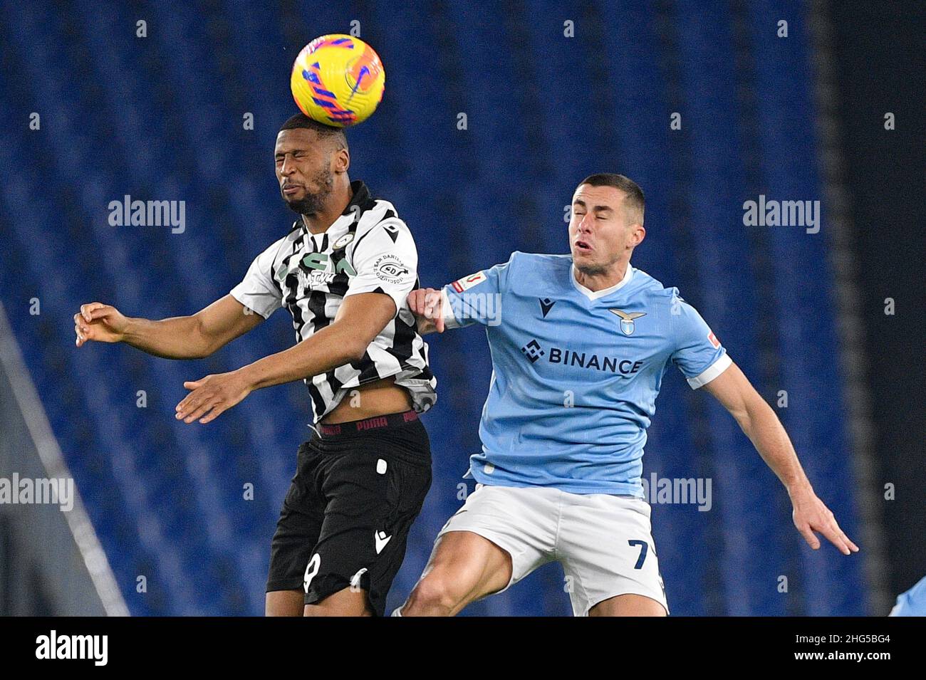 Rome, Italy, 18 January 2022. Norberto Beto (Udinese) Adam Marusic (SS ...