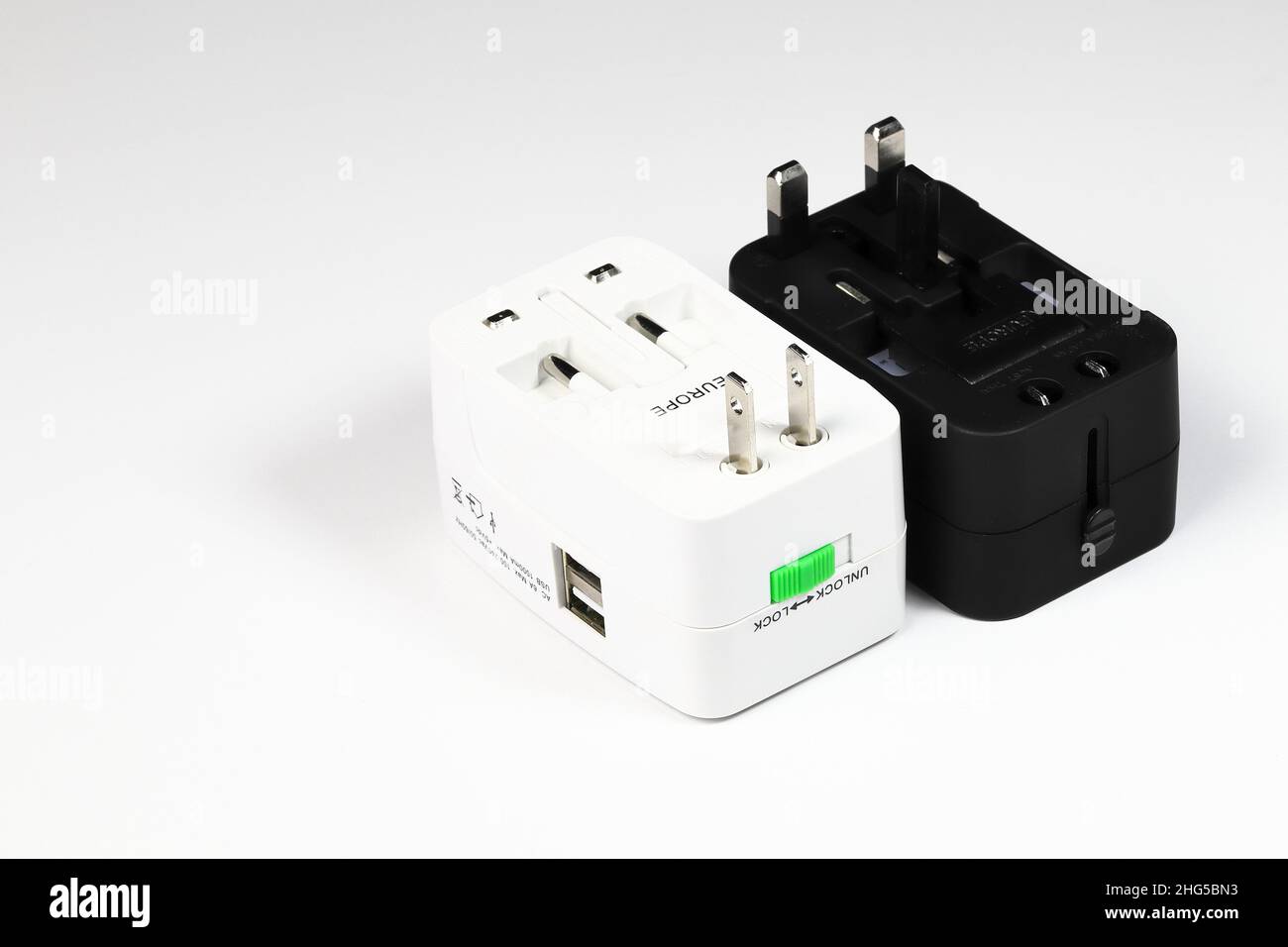 Vareity of Universal plug adapter, travel plug adapter isolated on ...