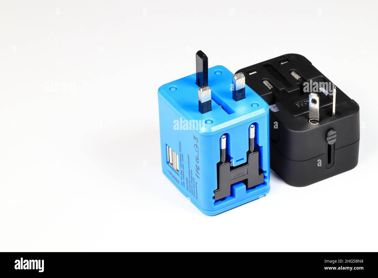 Vareity of Universal plug adapter, travel plug adapter isolated on ...
