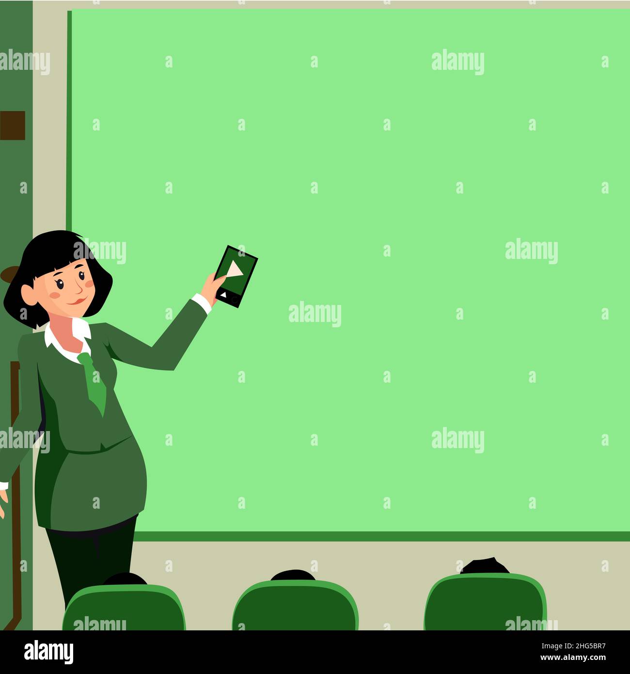 Presenting front of classroom student Stock Vector Images - Alamy