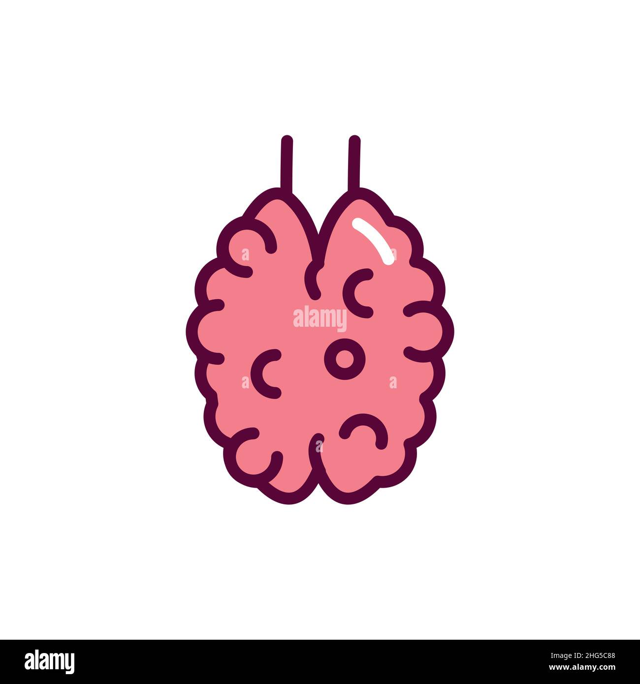 Human organ parathyroid gland color line icon. Isolated vector element ...