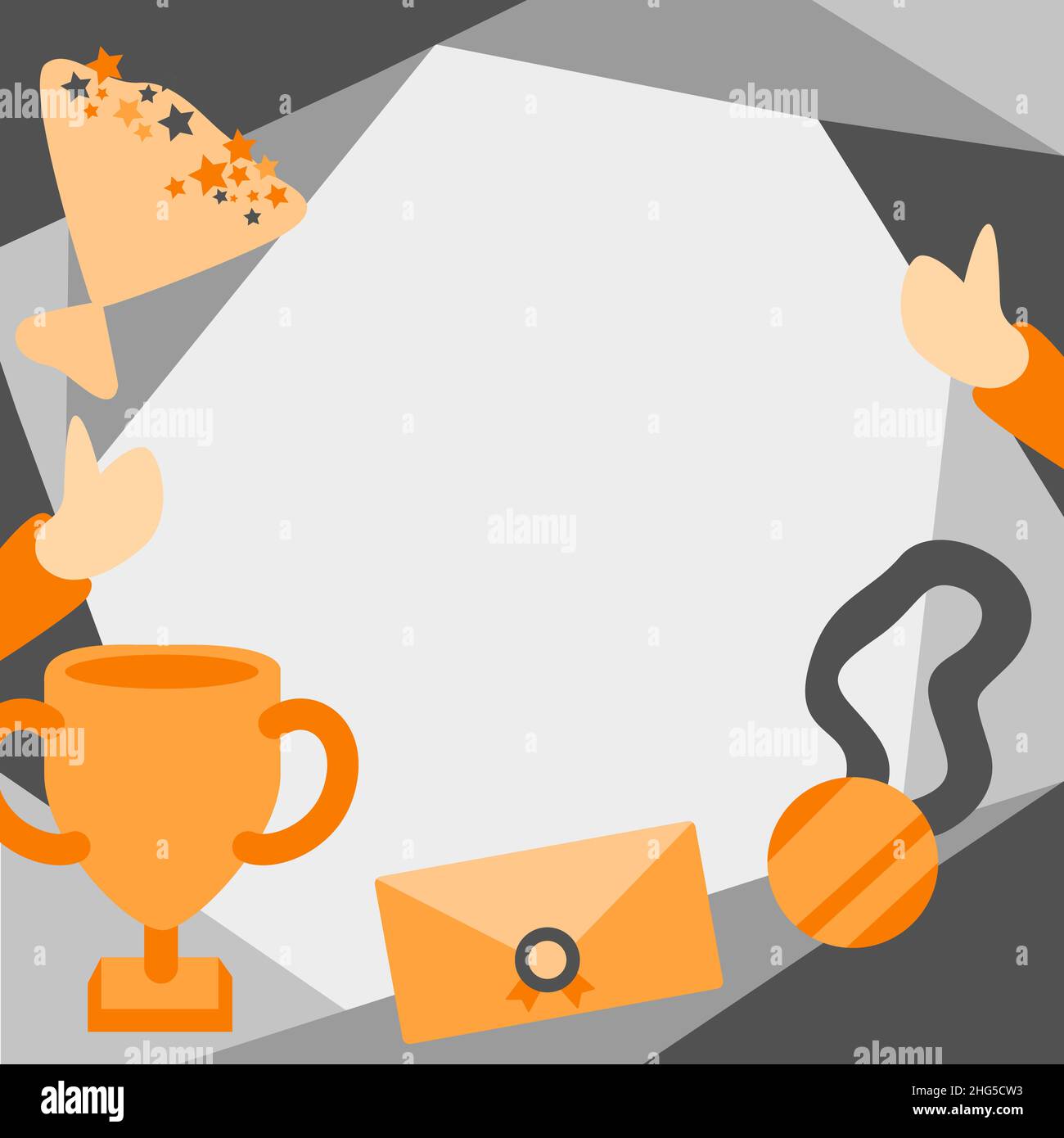 People Congratulating Success Presenting Earned Trophy Medals ...