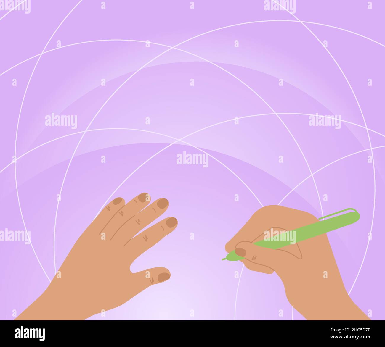 Human hands holding pen writing Stock Vector Images - Alamy