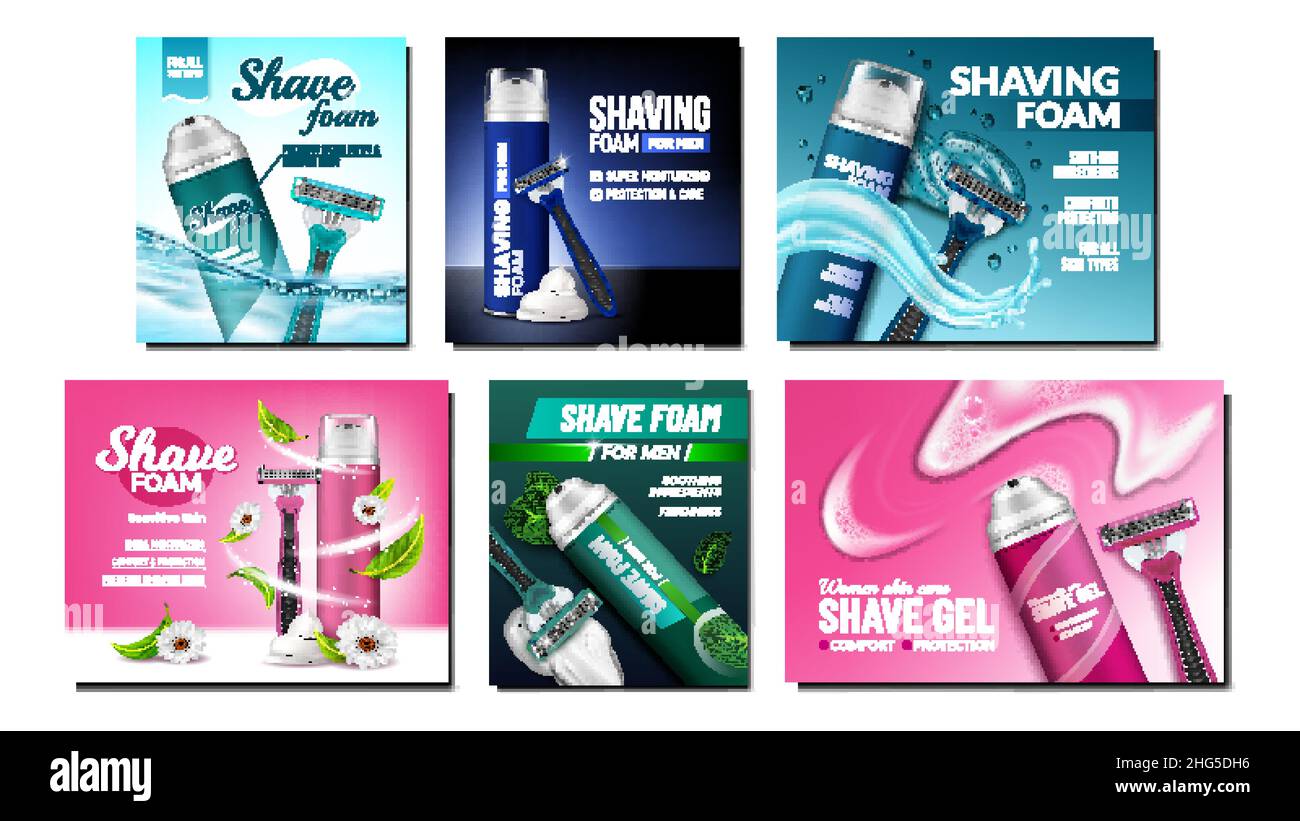 foam cream gel poster set vector Stock Vector Image & Art - Alamy