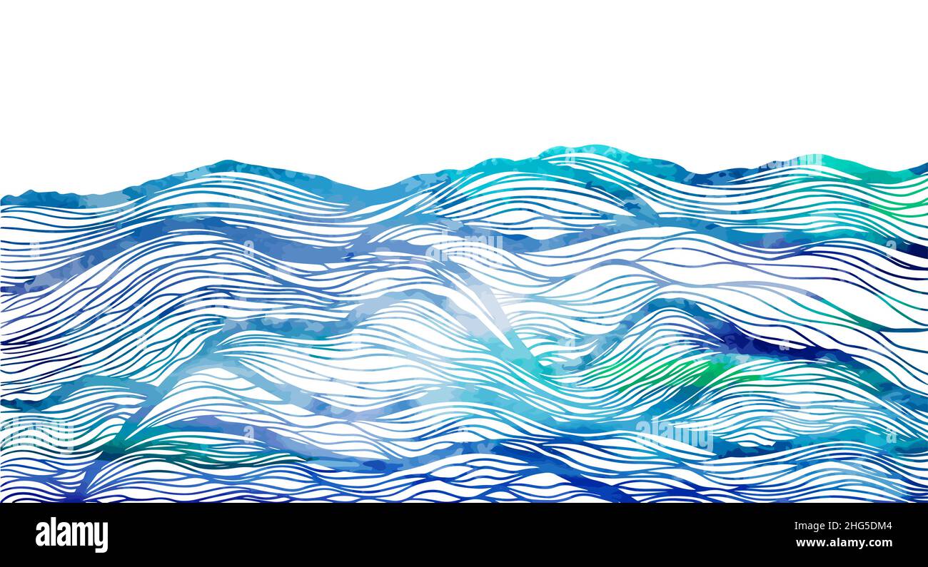 Sea graphic waves. Background Vector illustration Stock Vector Image ...
