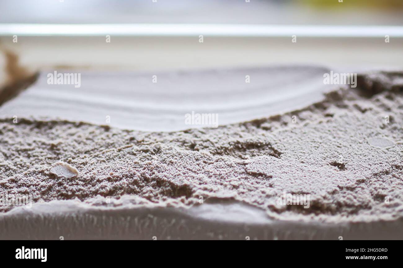 Melting chocolate ice cream surface close up Stock Photo - Alamy