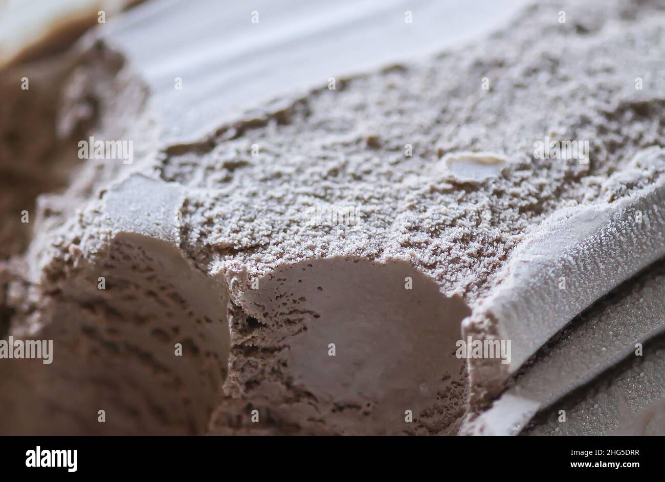 Melting chocolate ice cream surface close up Stock Photo - Alamy