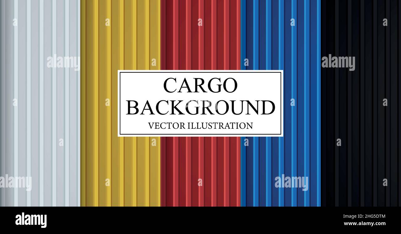Set of 5 piece patterns background cargo containers of different colors ...