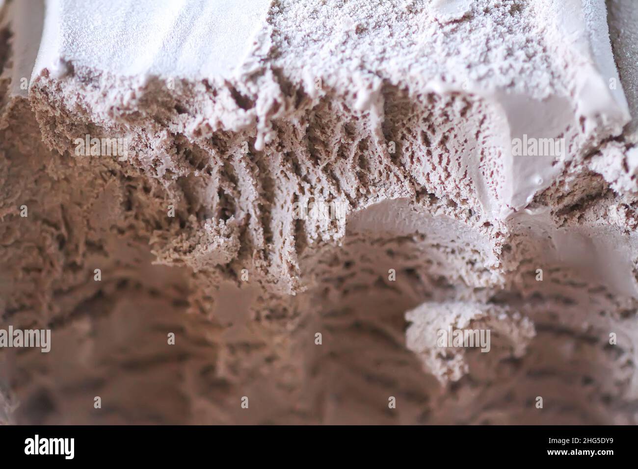 Melting chocolate ice cream surface close up Stock Photo - Alamy