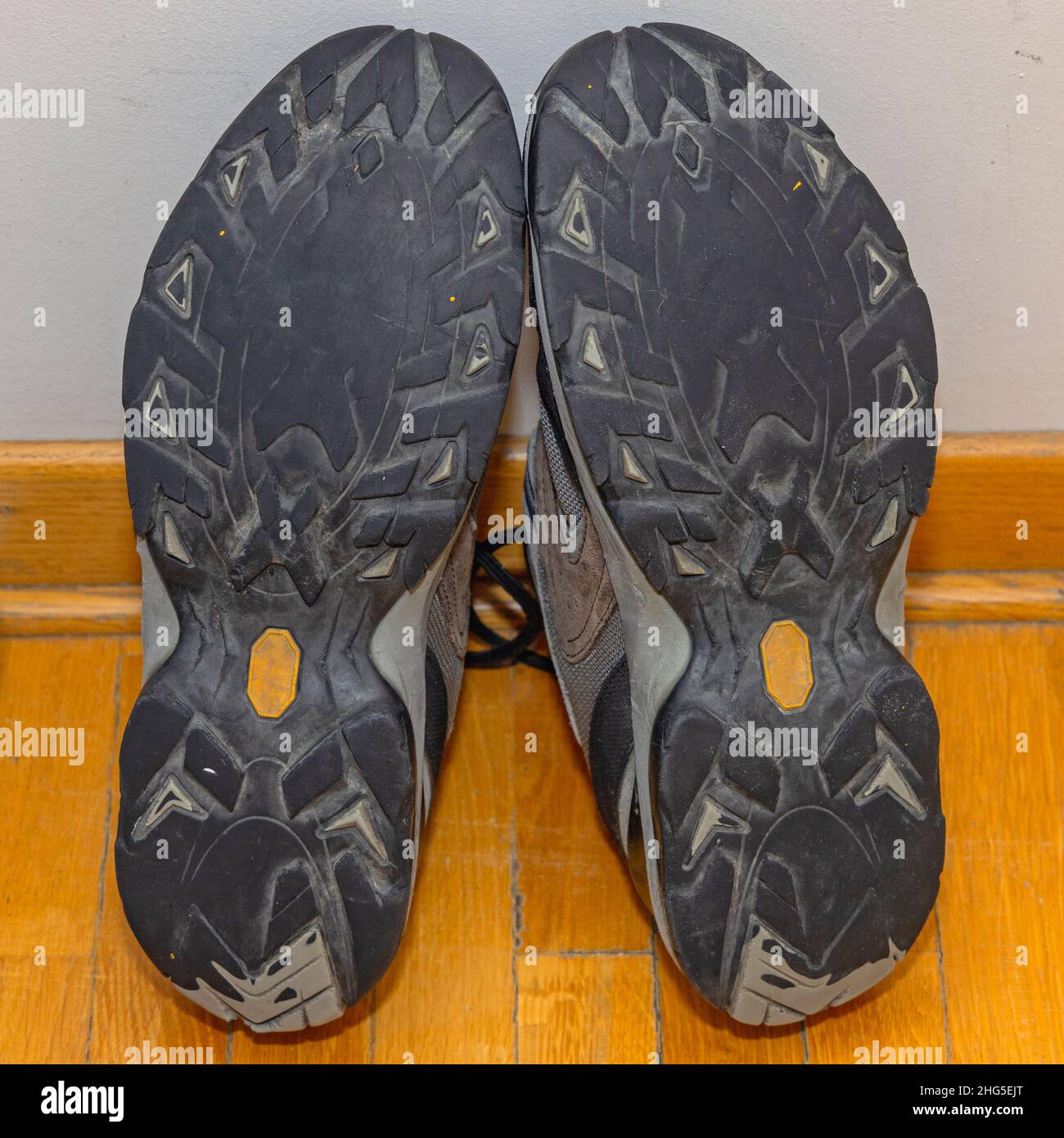 Worn Soles at Hiking Boots After Long Walking Trail Stock Photo - Alamy