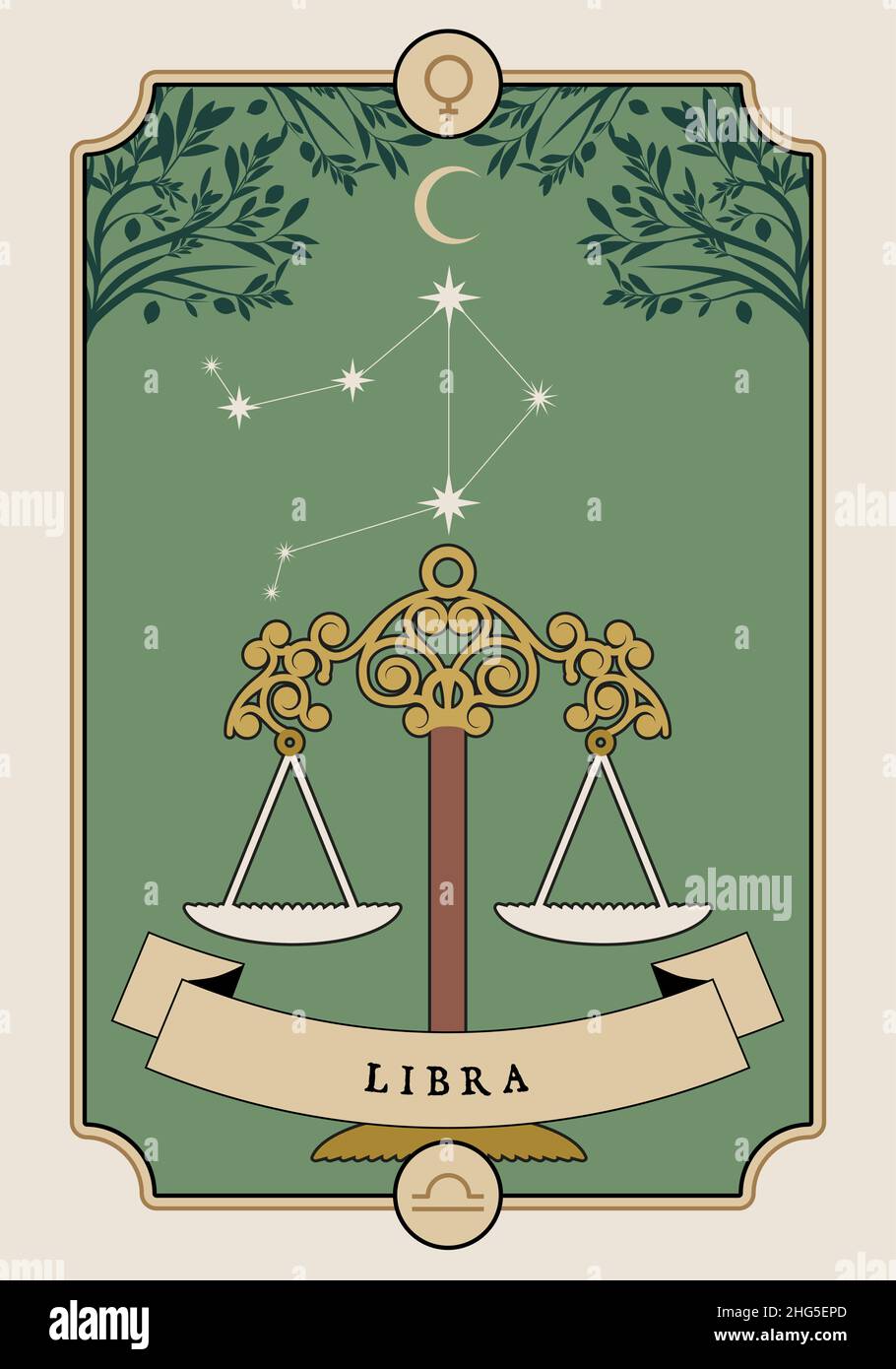 illustration Zodiac sign. Vintage card poster image. planet symbol ... illustration Zodiac sign. Vintage card poster image. planet symbol ...