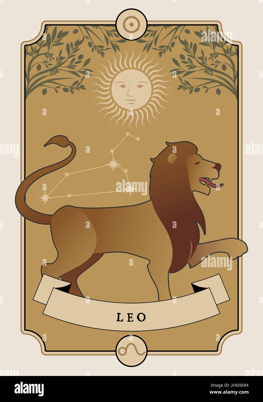 illustration Zodiac sign. Vintage card poster image. planet symbol ... illustration Zodiac sign. Vintage card poster image. planet symbol ...