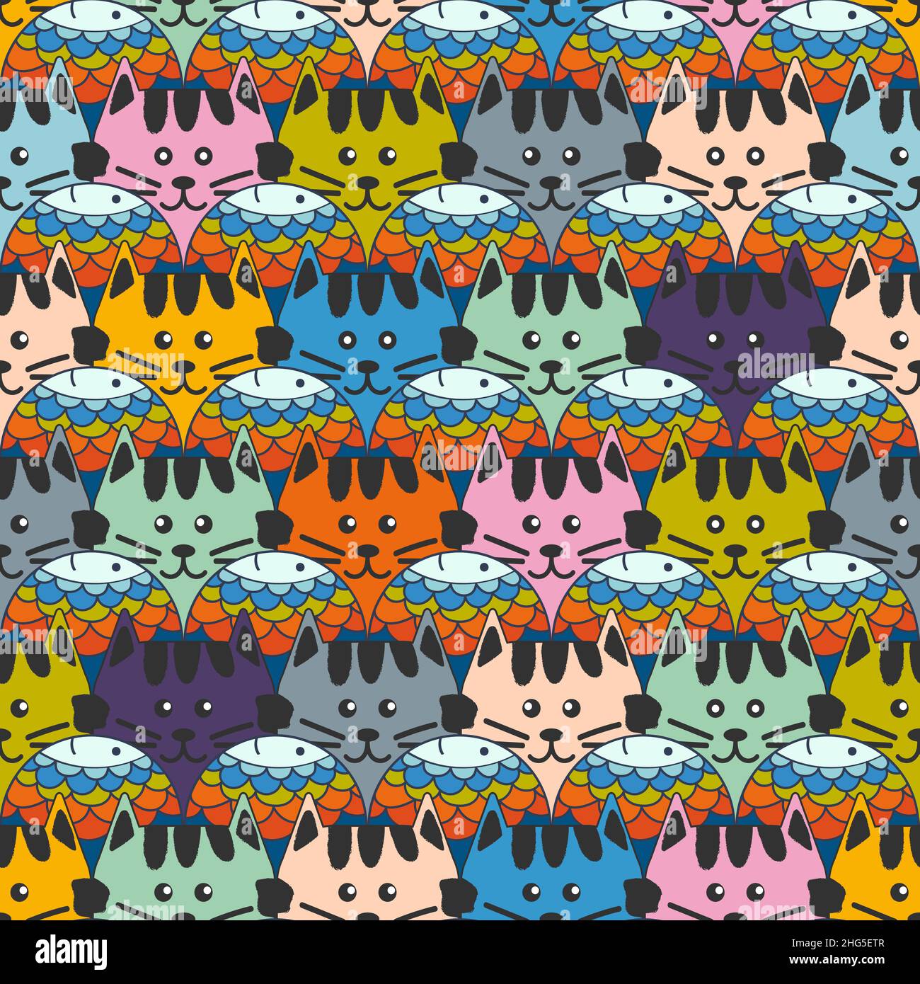 Fish heads Stock Vector Images - Alamy