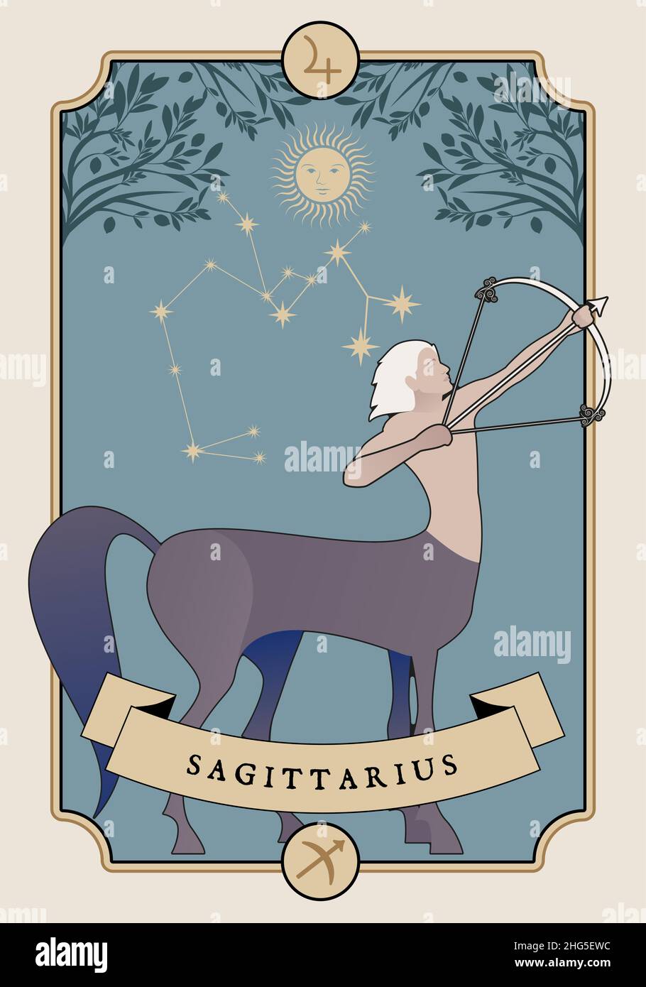 illustration Zodiac sign. Vintage card poster image. planet symbol ... illustration Zodiac sign. Vintage card poster image. planet symbol ...