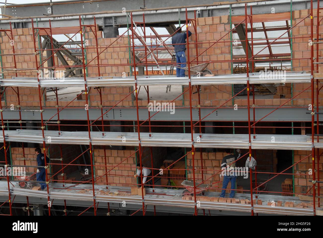 Rome, Italy 03/04/2007: construction site of the EMPAM building, piazza ...