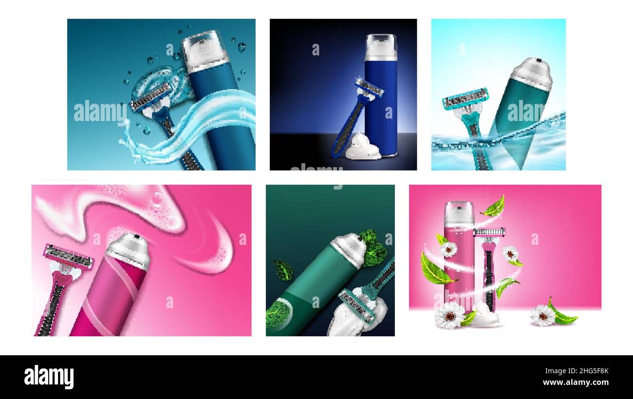 foam cream gel poster set vector Stock Vector Image & Art - Alamy