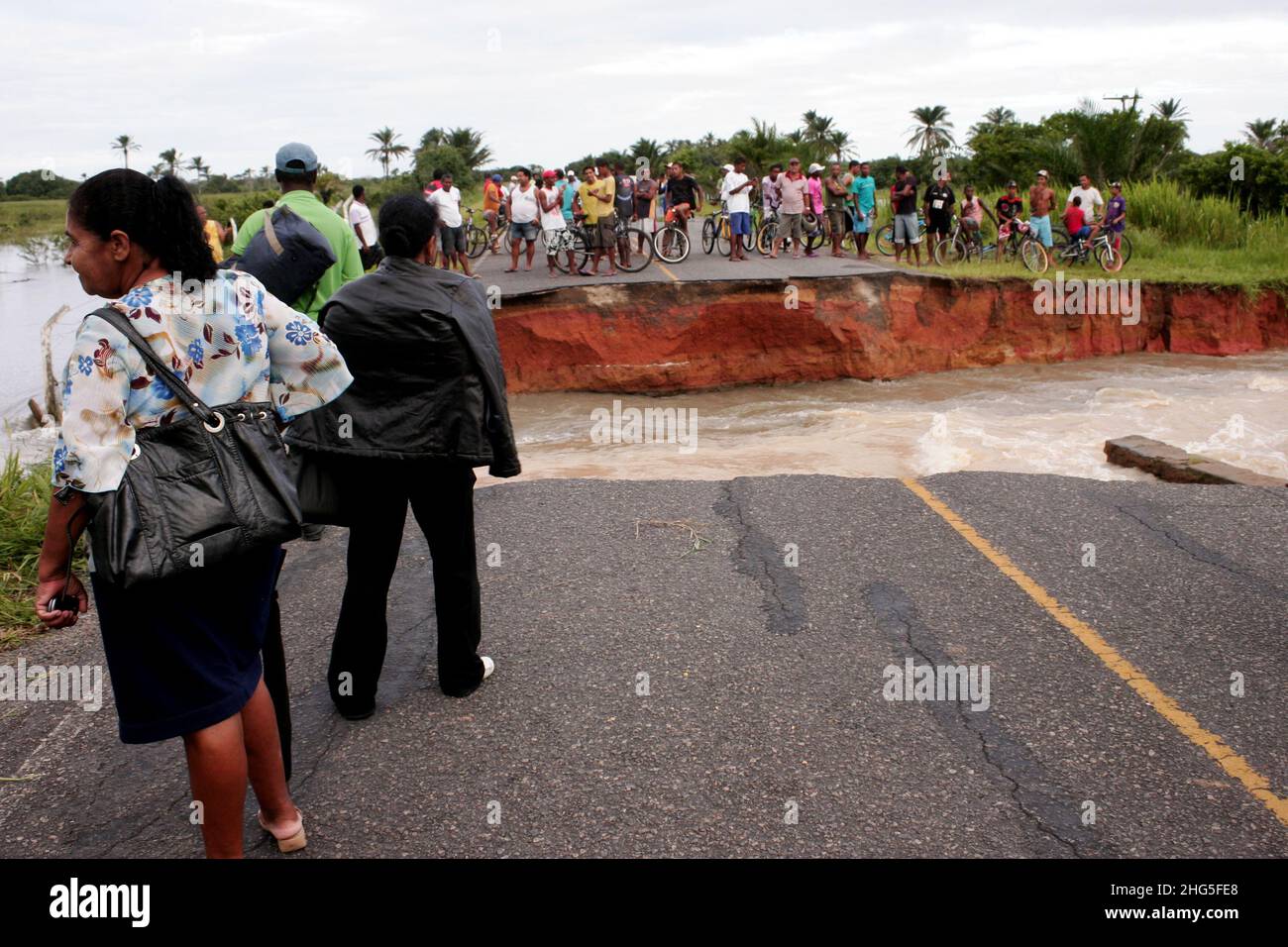 prado, bahia, brazil - april 7, 2010: people trying to cross a road ...