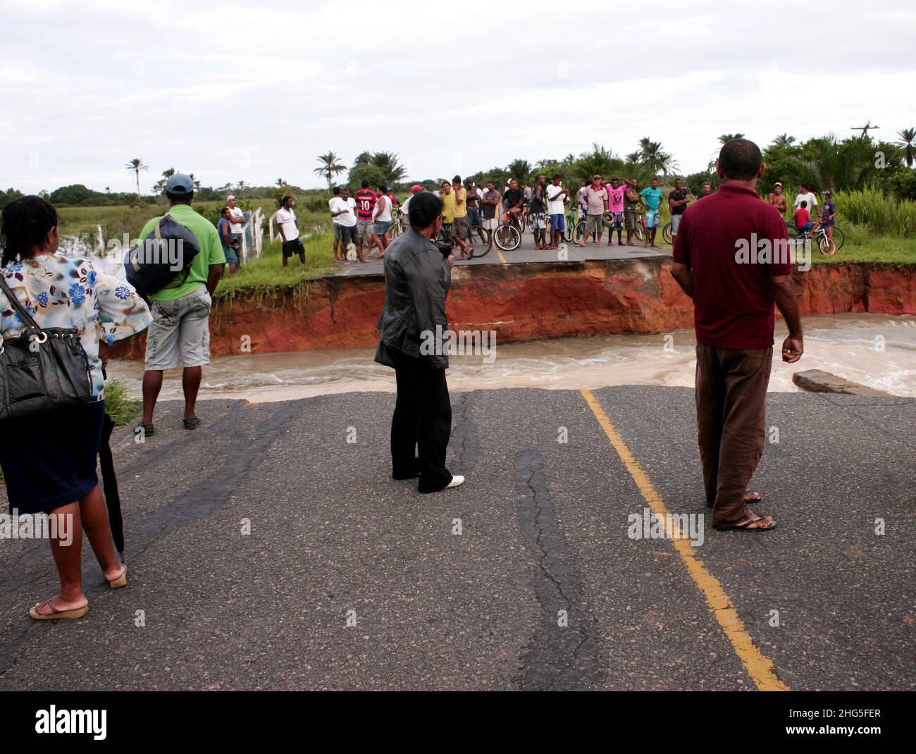 prado, bahia, brazil - april 7, 2010: people trying to cross a road ...