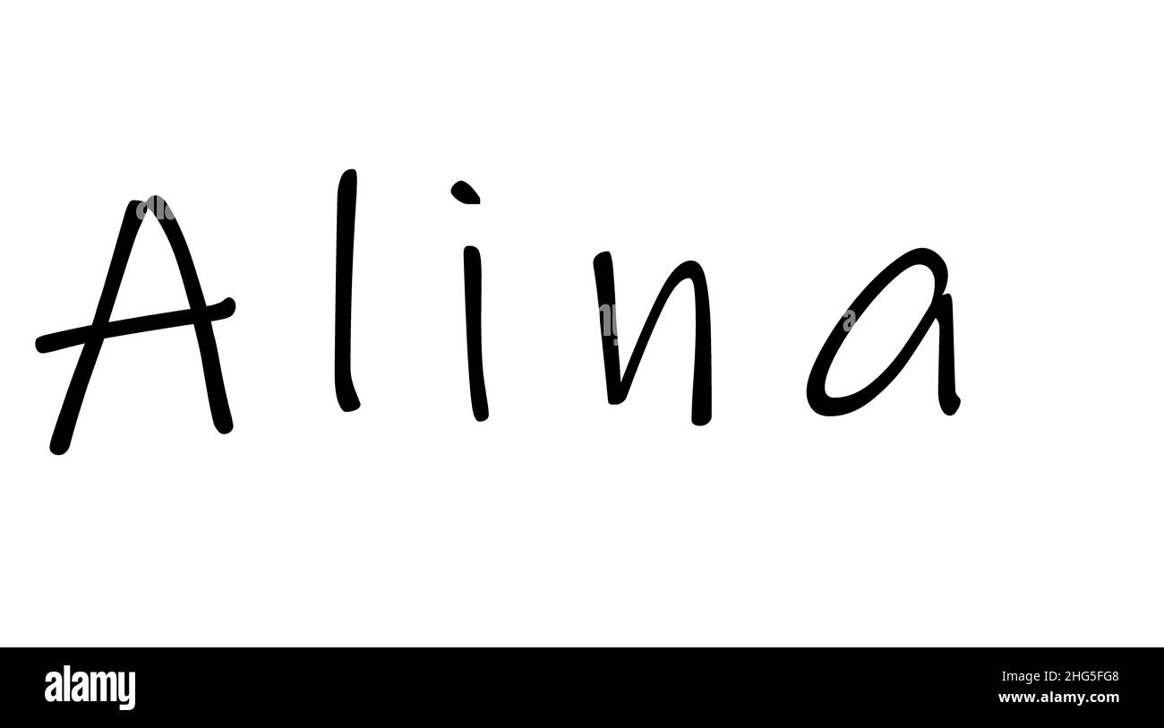 Simple text name design for Alina Stock Photo - Alamy