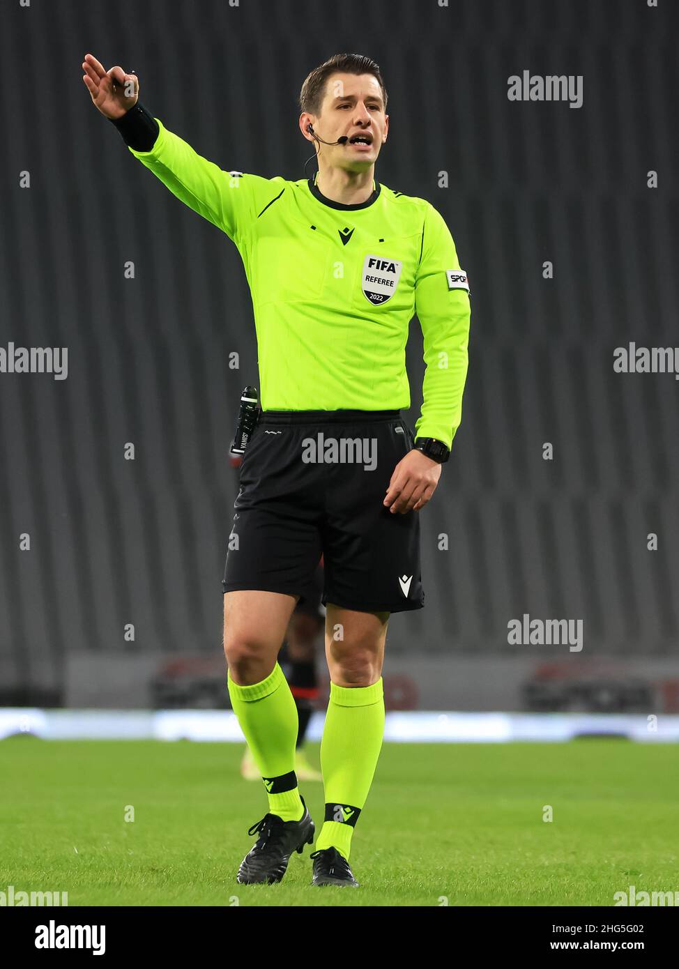 ISTANBUL, TURKEY - JANUARY 18: Referee Halil Meler during the Turkish ...