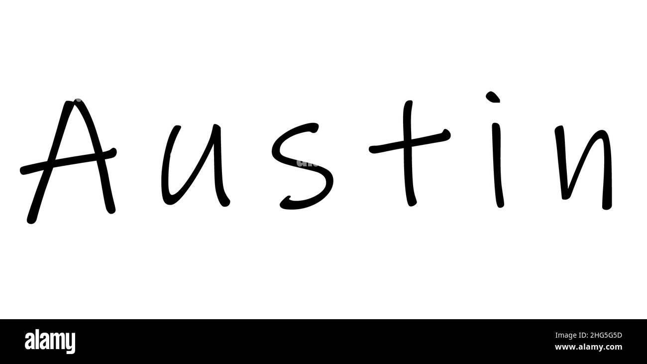 Simple text name design on white Stock Photo - Alamy