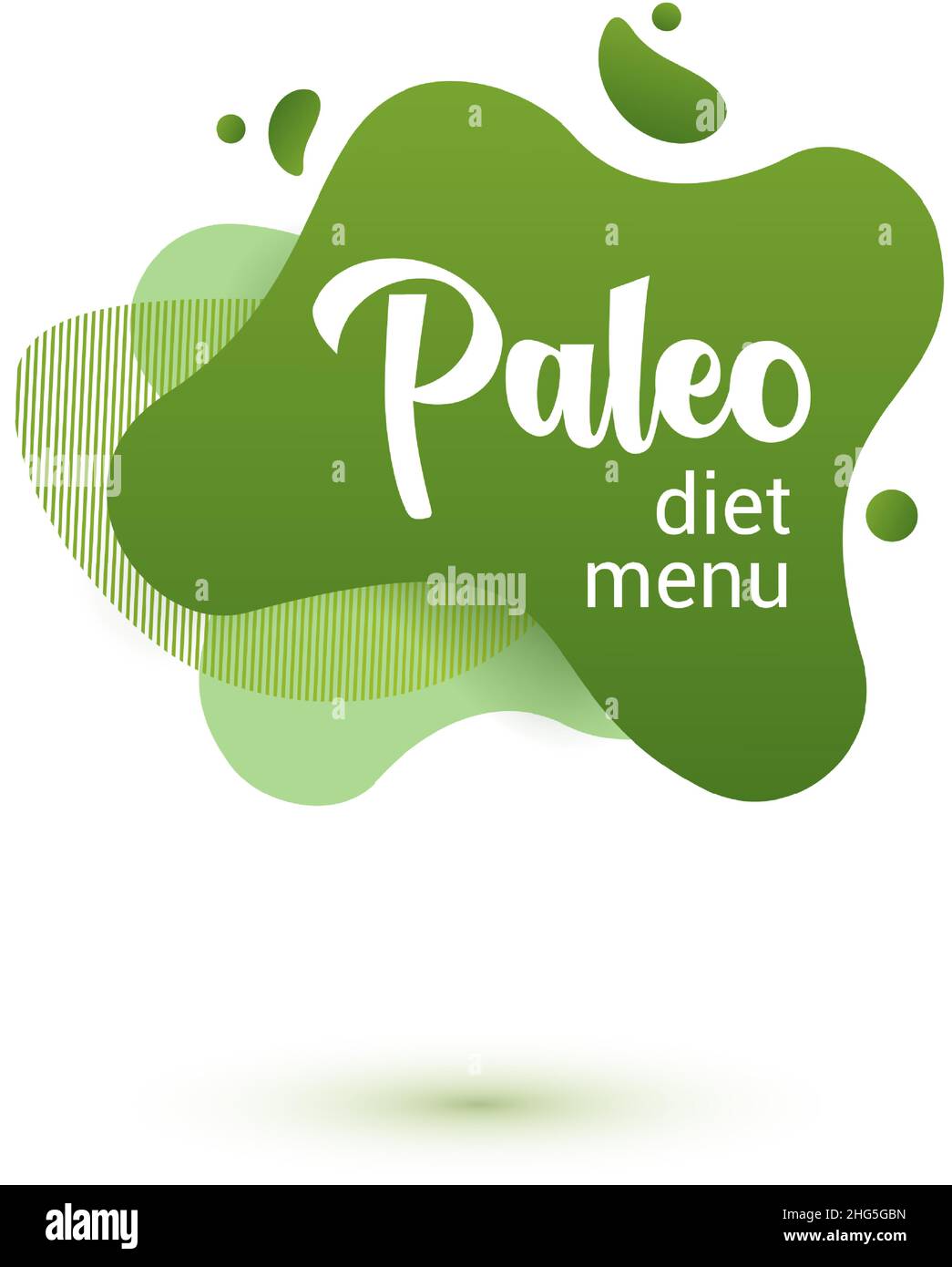 Paleo diet frendly badge. Green amoeba design of sticker for paleo diet ...