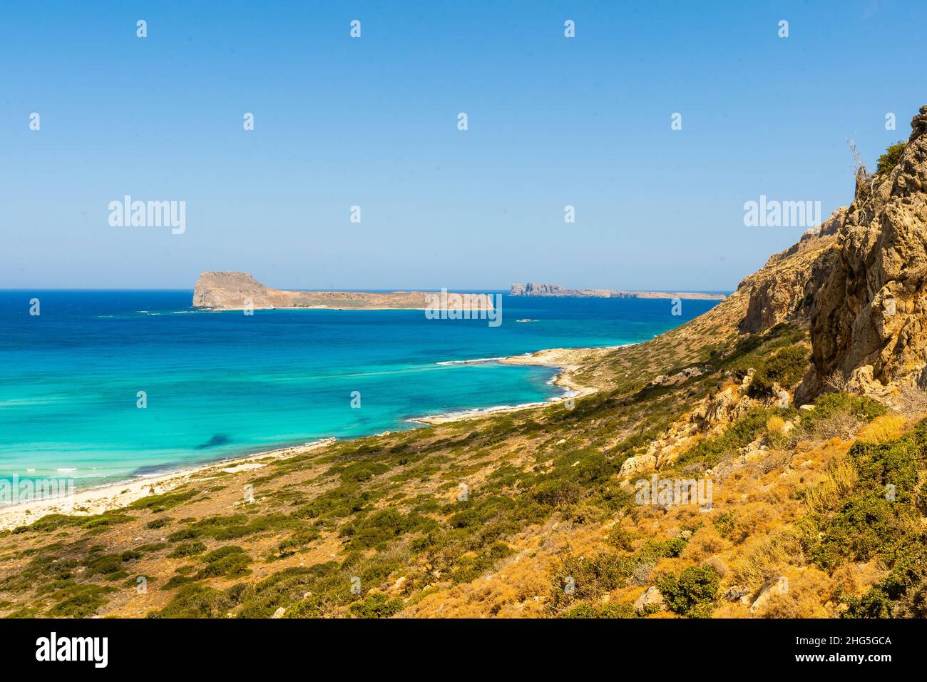 Blue lagoon in Ballos, Crete, Greece Stock Photo - Alamy