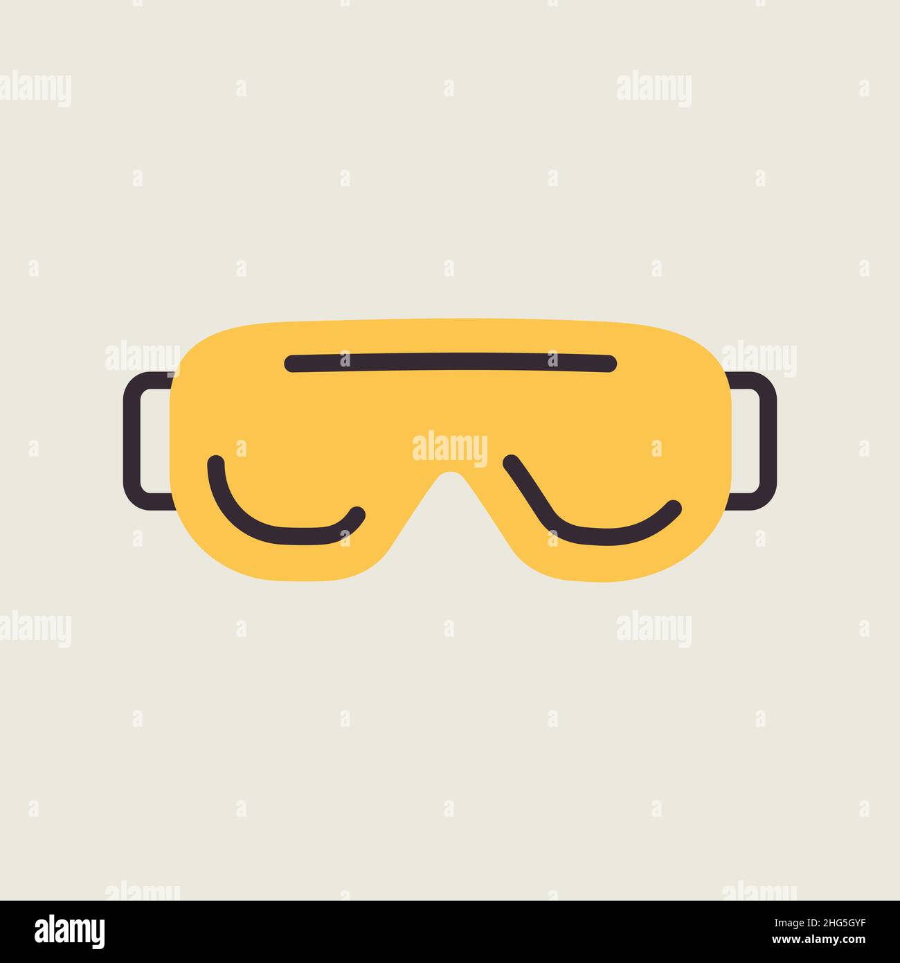 Biology goggles Eye protection vector icon. Scientific Lab glasses ...