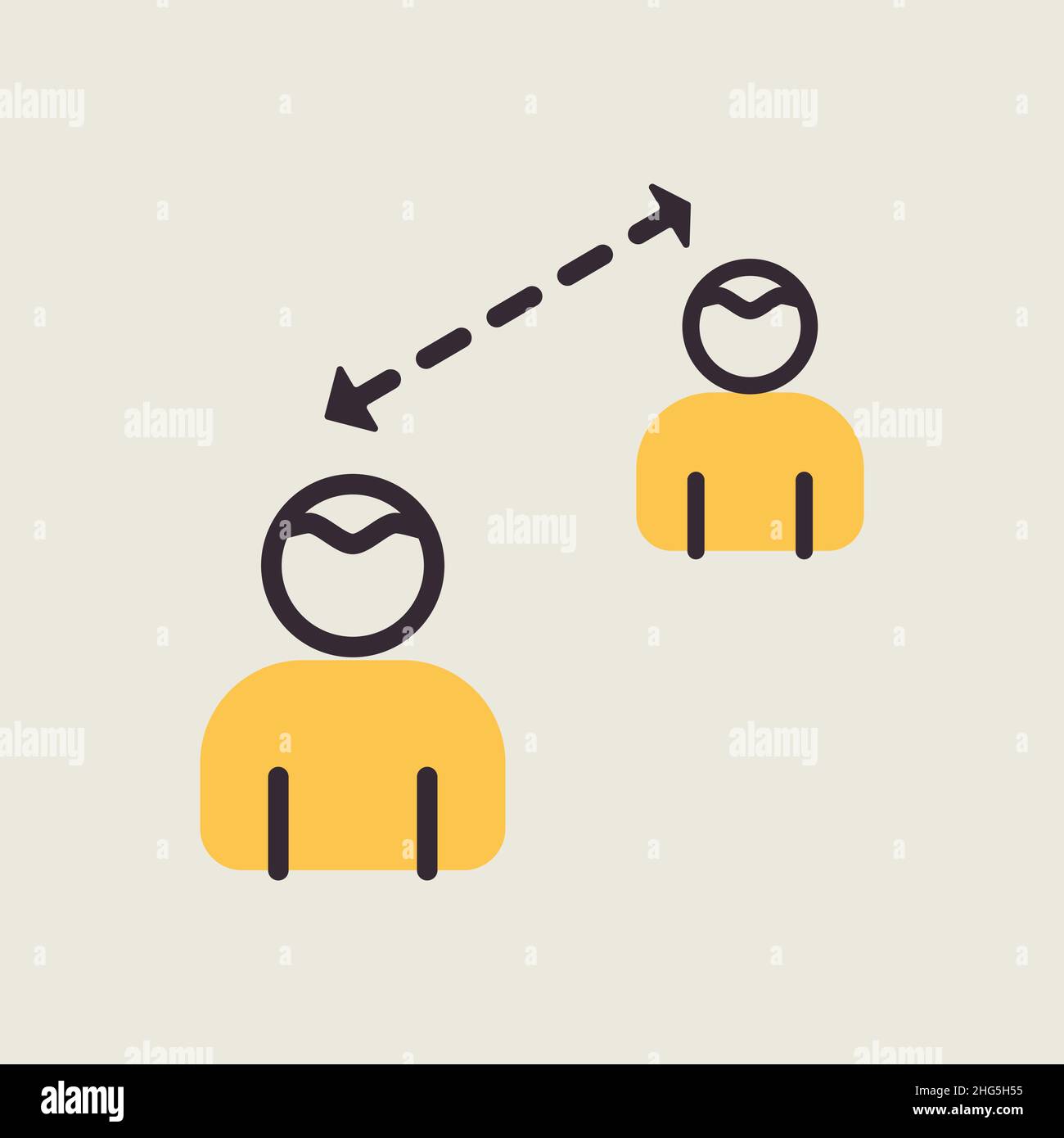Social distancing icon vector. Quarantine measures sign. Coronavirus ...