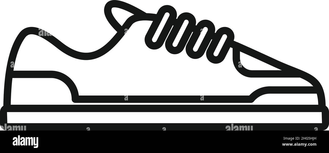 Sneaker footwear icon outline vector. Run design. Trainer man Stock ...