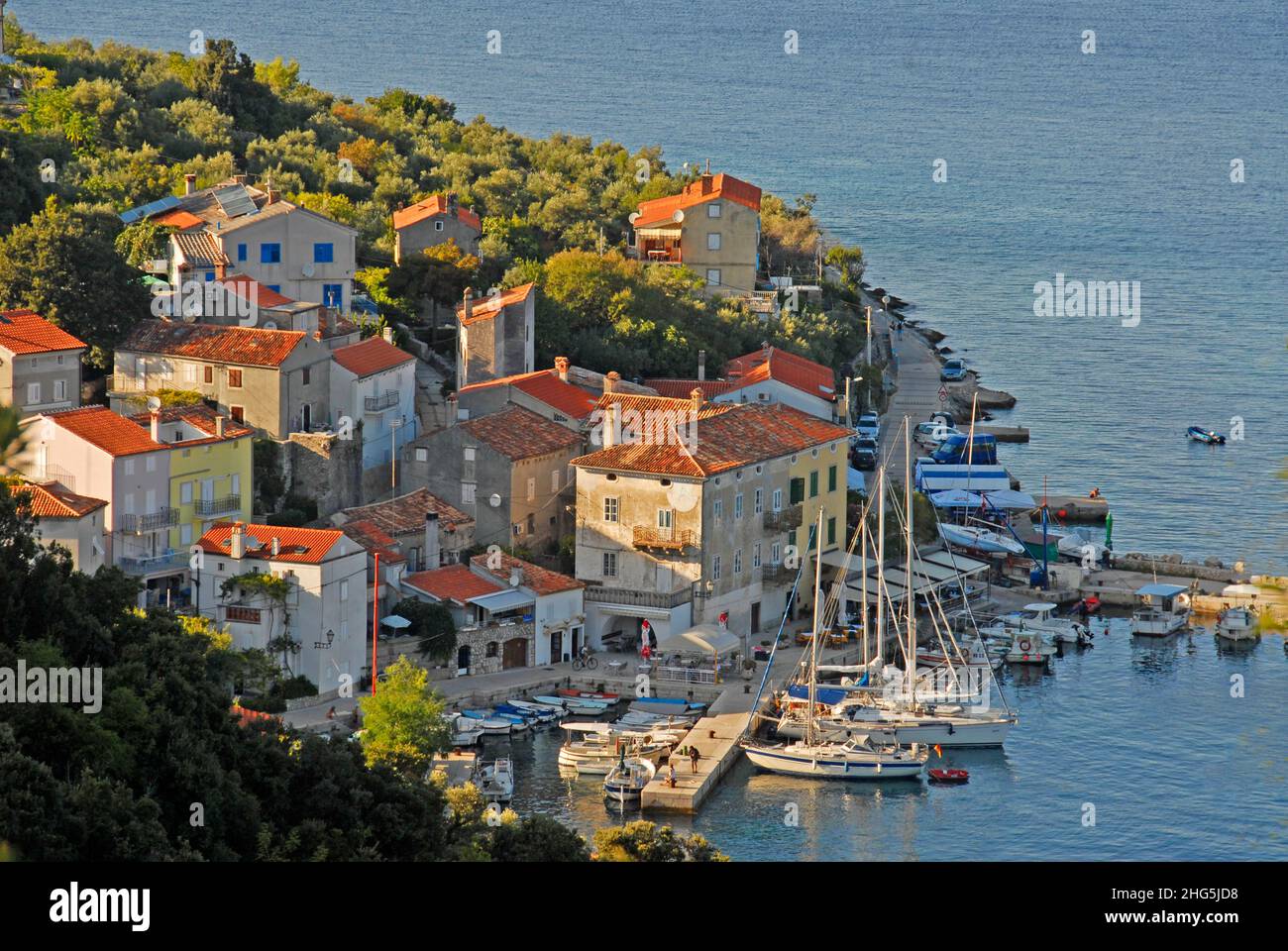 aerial view on Valun village, Cres island, Croatia Stock Photo - Alamy